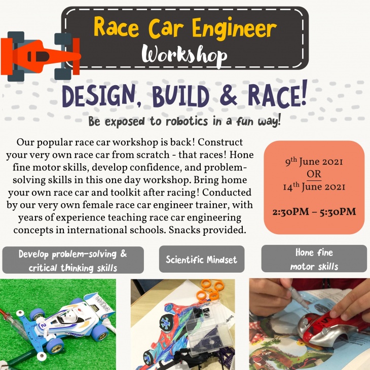 Race Car Engineering Workshop | Tickikids Singapore
