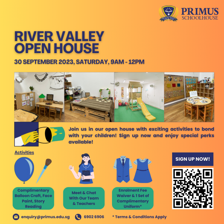 Primus Schoolhouse River Valley Open Day | Tickikids Singapore